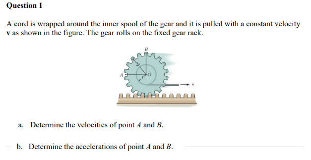 Solved Question 1 A cord is wrapped around the inner spool | Chegg.com
