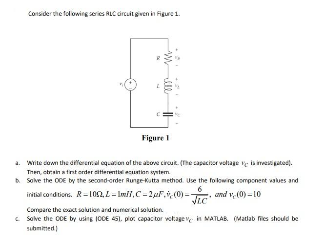 Solved Consider the following series RLC circuit given in | Chegg.com