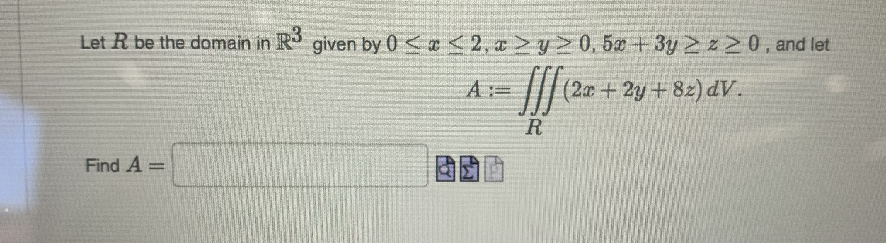 Solved Let R ﻿be the domain in R3 ﻿given by | Chegg.com