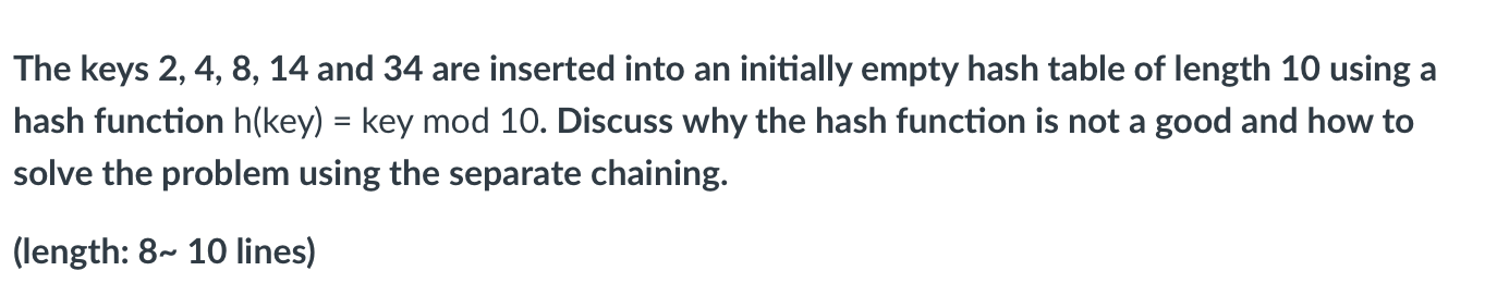 Solved The keys 2, 4, 8, 14 and 34 are inserted into an | Chegg.com