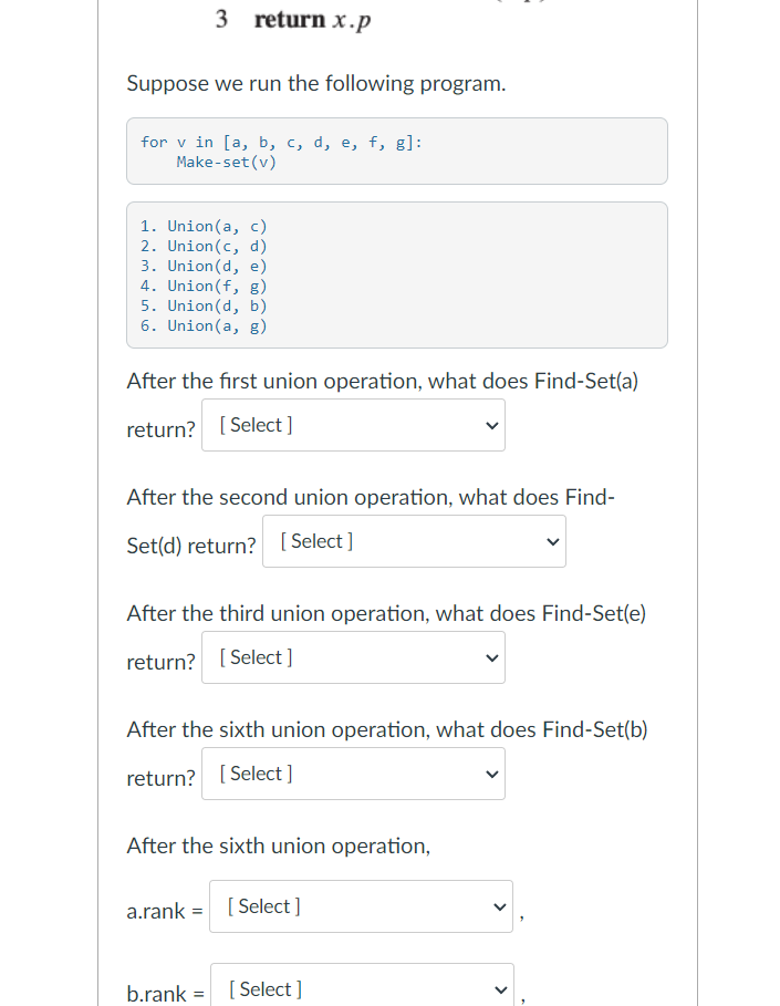Solved We have a disjoint-set data structure with forest | Chegg.com