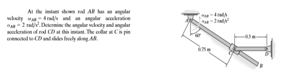 At the instant shown rod AB has an angular velocity | Chegg.com