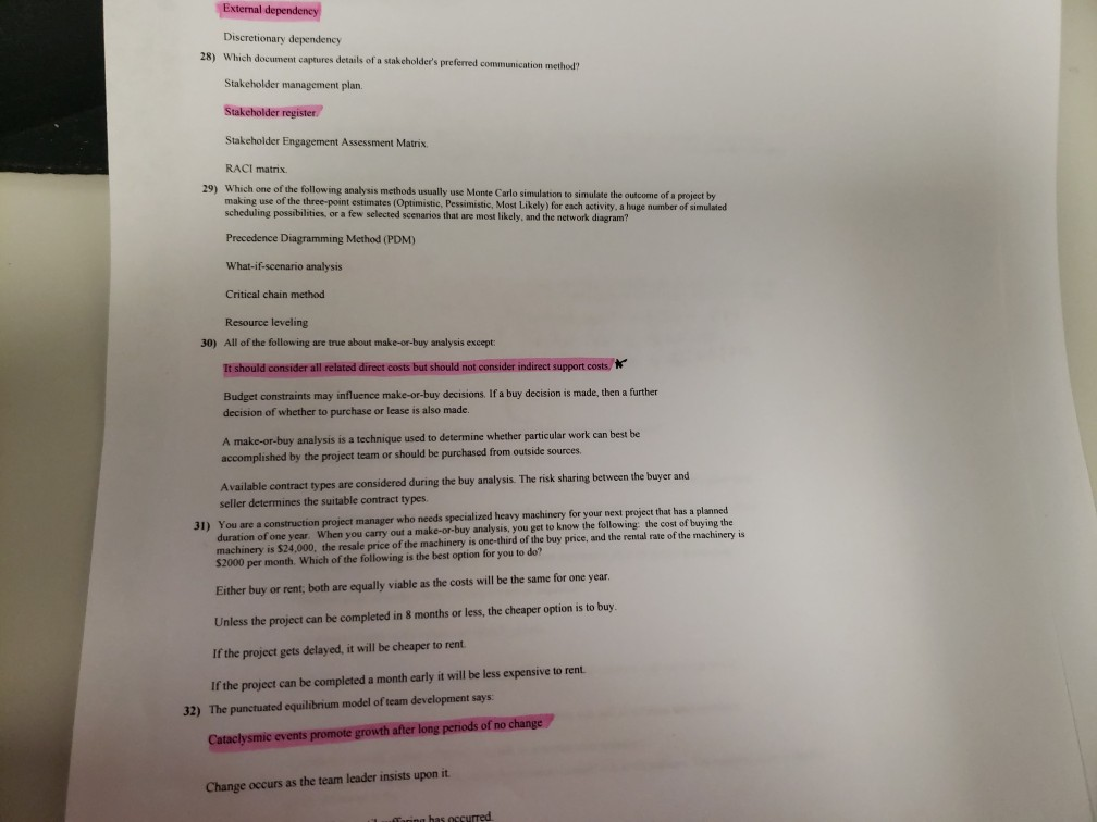 Solved External Dependency Discretionary Dependency 28 