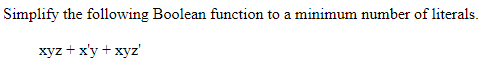Solved Simplify the following Boolean function to a minimum | Chegg.com