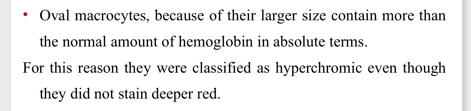 Solved - Oval macrocytes, because of their larger size | Chegg.com