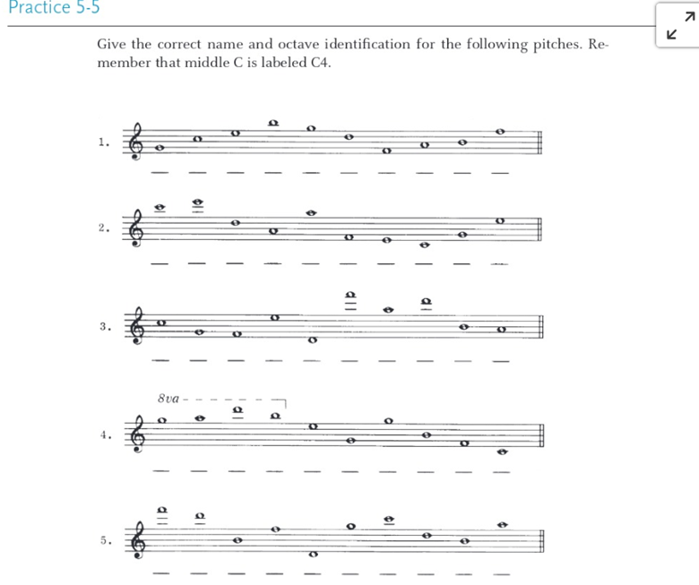 In the exercises below, identify each given pitch. | Chegg.com