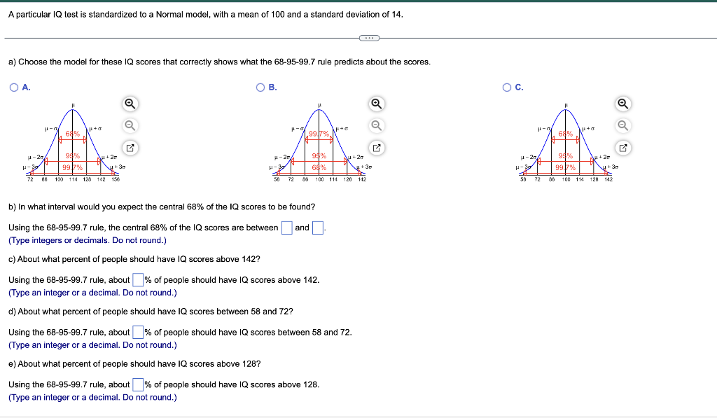 Solved A particular IQ test is standardized to a Normal | Chegg.com