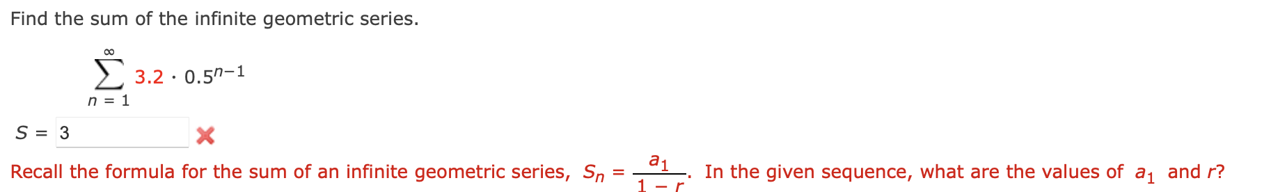 Solved Find the sum of the infinite geometric series. | Chegg.com