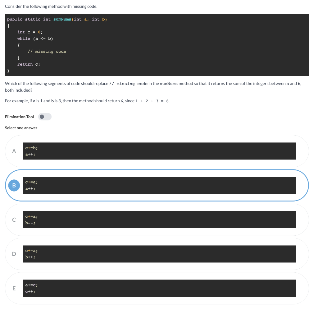 Solved Which of the following segments of code should | Chegg.com