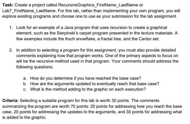Solved Task: Create a project called Recursive | Chegg.com