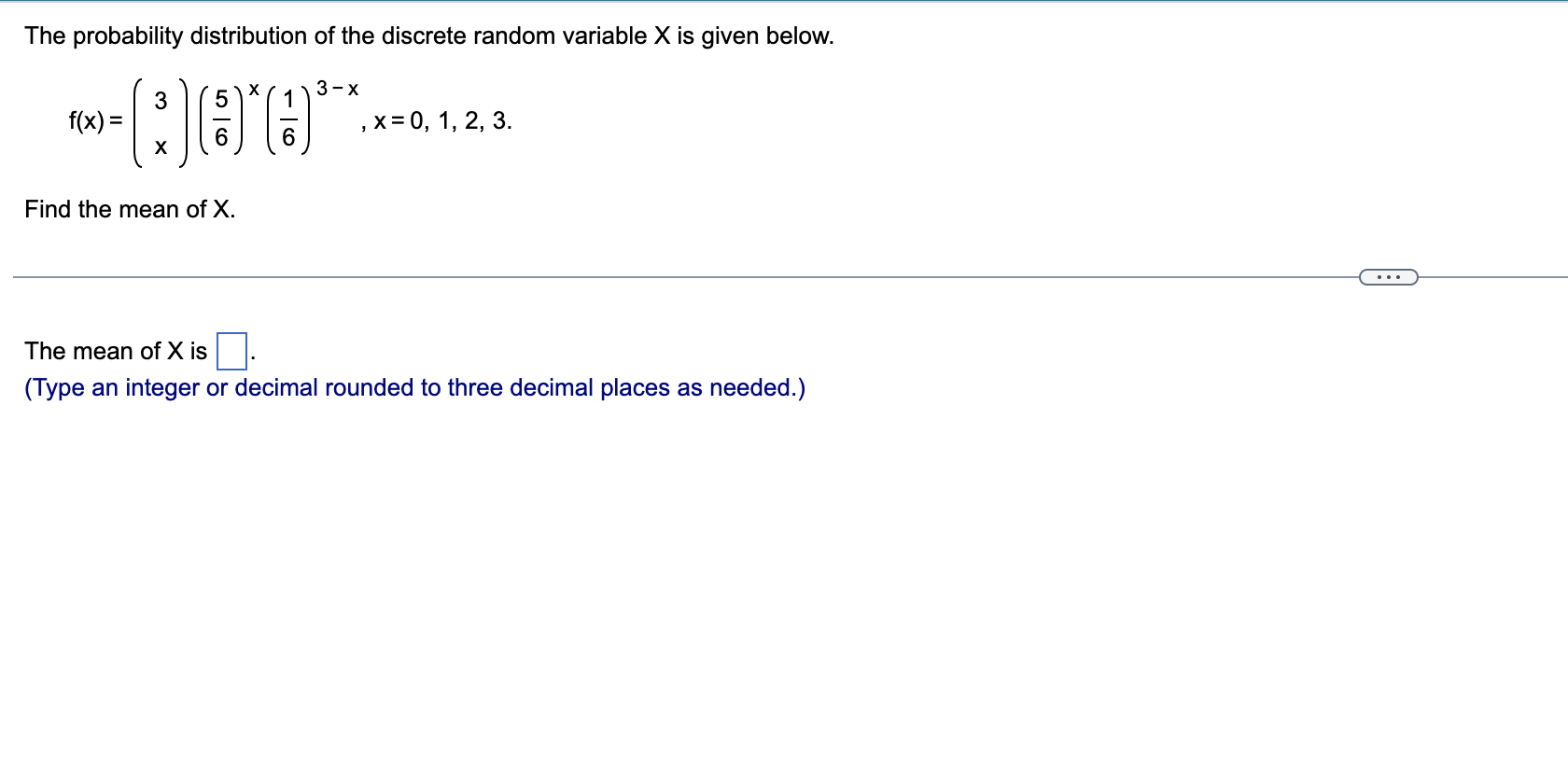 Solved The probability distribution of the discrete random | Chegg.com