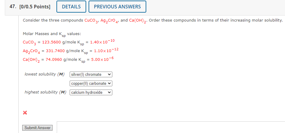 Solved Consider the three compounds CuCO3′Ag2CrO4′ and | Chegg.com