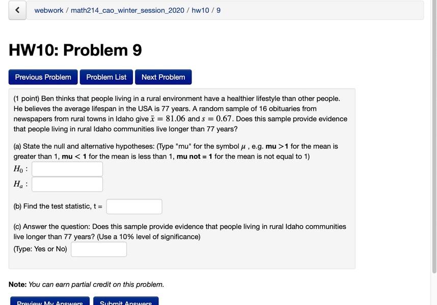 Solved webwork / math214_cao_winter_session_2020 / hw10/9 | Chegg.com