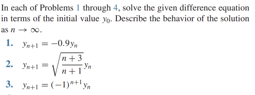 Solved In each of Problems 1 through 4, solve the given | Chegg.com