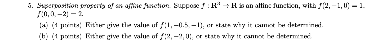 Solved 5. Superposition property of an affine function. | Chegg.com