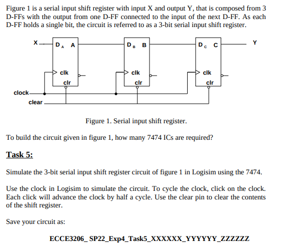 Solved Figure 1 is a serial input shift register with input | Chegg.com