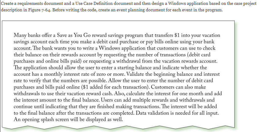 Solved Create a requirements document and a Use Case | Chegg.com