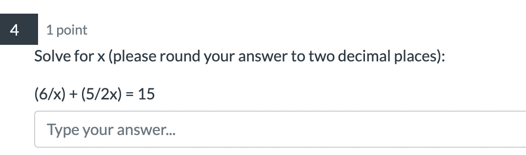 Solved 1 point Solve for x (please round your answer to two | Chegg.com