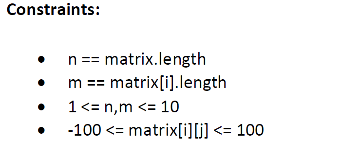 Solved Problem Statement: Given an n×m matrix, return all | Chegg.com