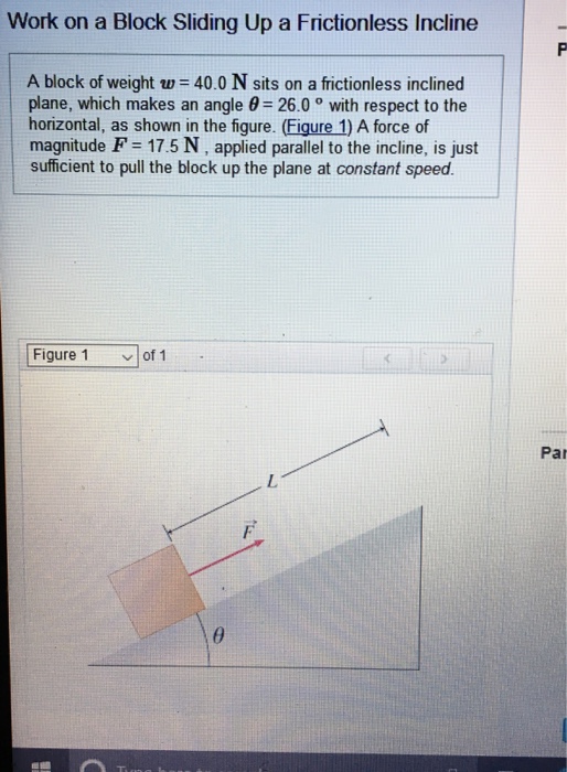 Solved Work on a Block Sliding Up a Frictionless Incline A | Chegg.com
