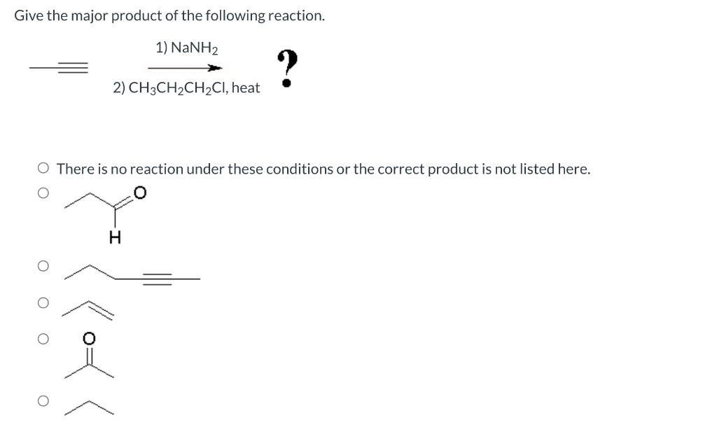 Solved Give the major product of the following reaction. 1) | Chegg.com
