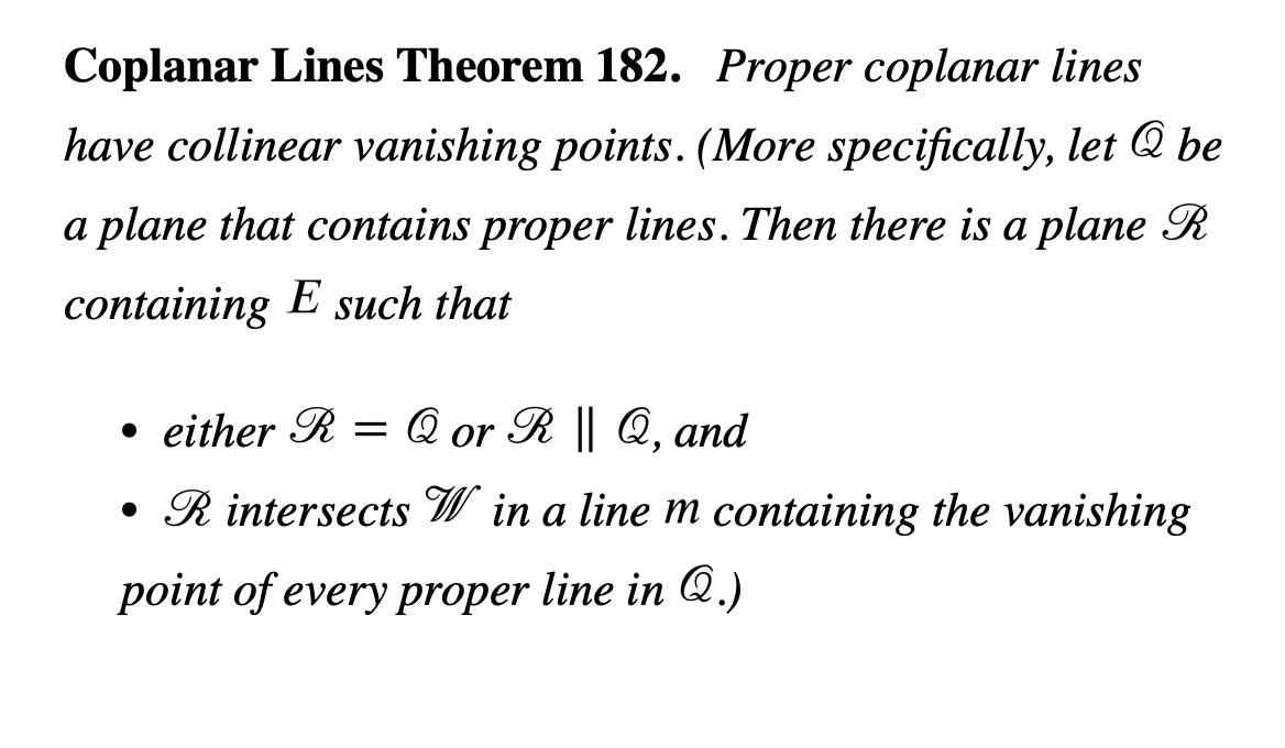 Solved Coplanar Lines Theorem 182. Proper coplanar lines | Chegg.com