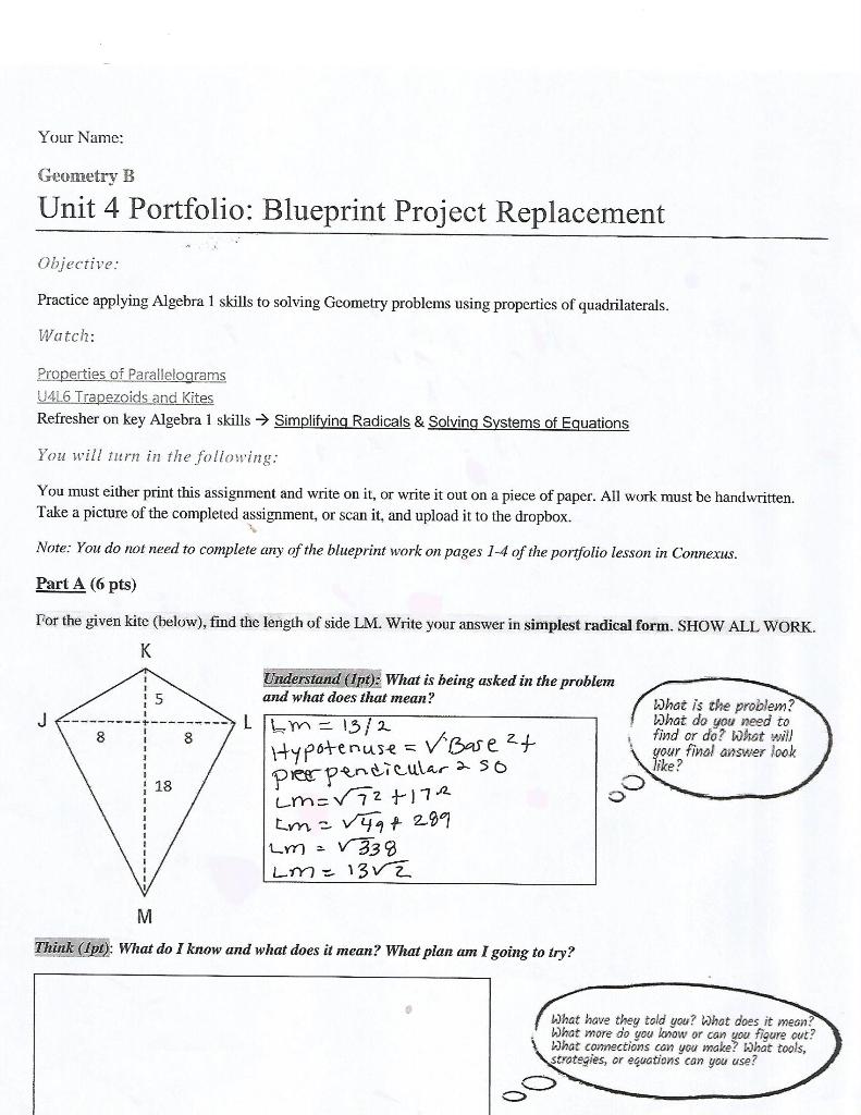 Solved Your Name: Geometry B Unit 4 Portfolio: Blueprint | Chegg.com