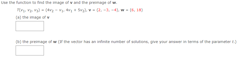 Solved se the function to find the image of v and the | Chegg.com