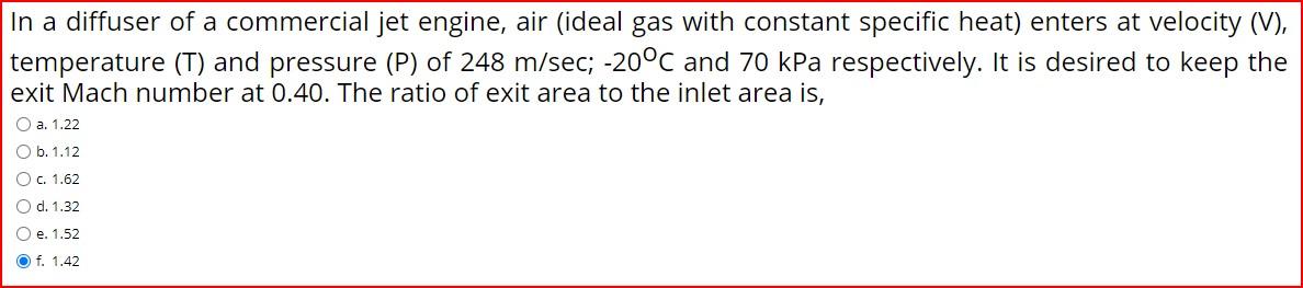 Solved In a diffuser of a commercial jet engine, air (ideal | Chegg.com