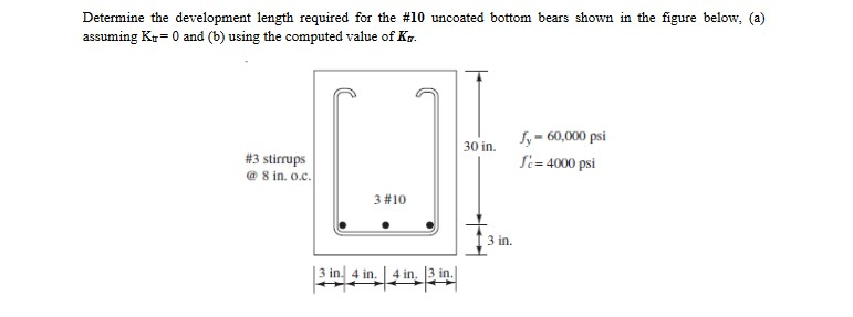 Solved Determine the development length required for the #10 | Chegg.com