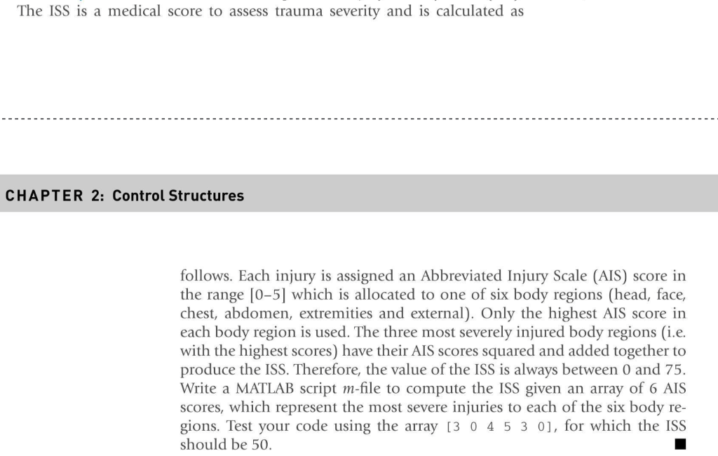 Solved The ISS is a medical score to assess trauma severity | Chegg.com