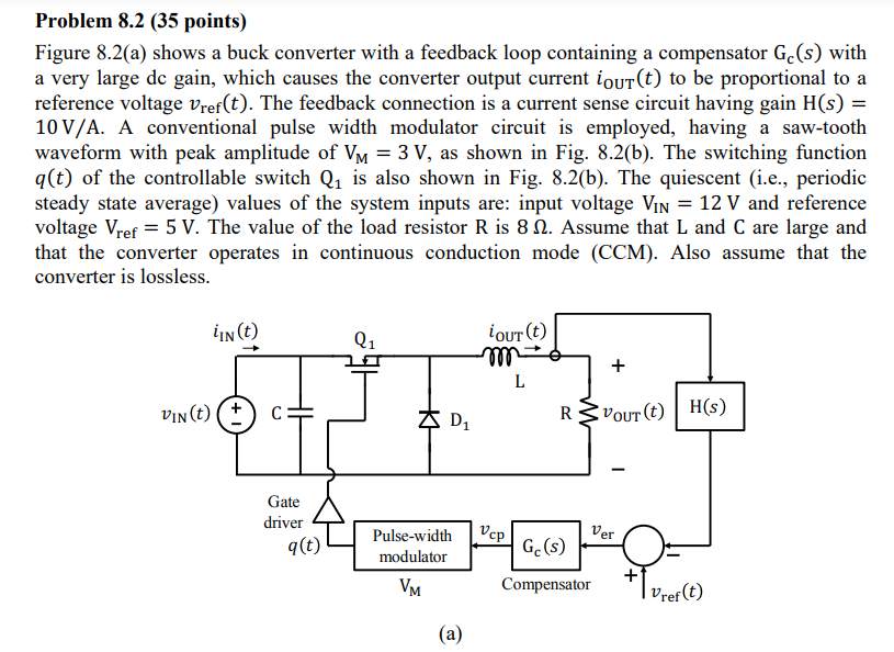 Solved Problem 8.2 (35 points) Figure 8.2(a) shows a buck | Chegg.com