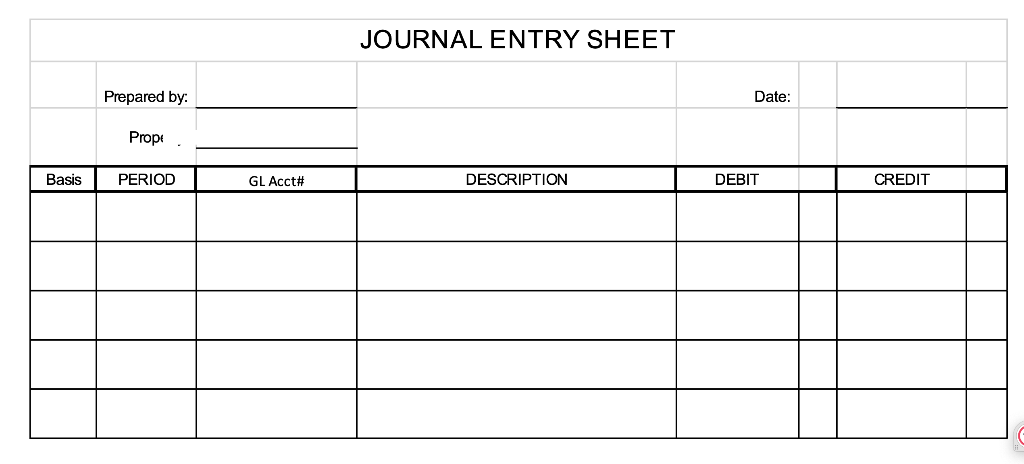 Solved 8. On the Journal Entry Sheet below, prepare the | Chegg.com