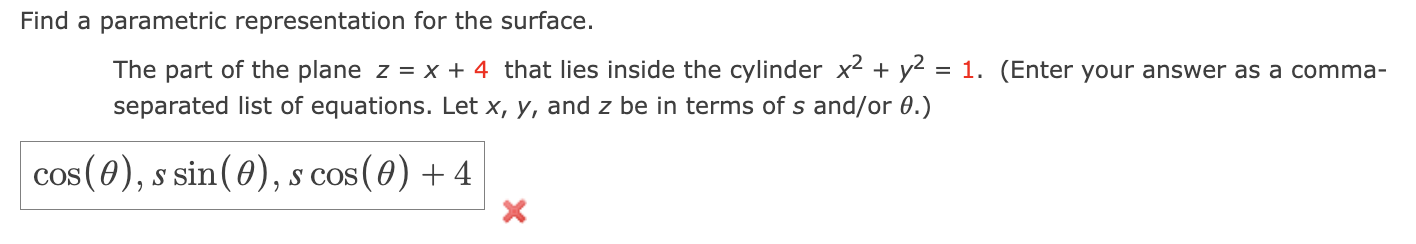Solved Find a parametric representation for the surface.The | Chegg.com
