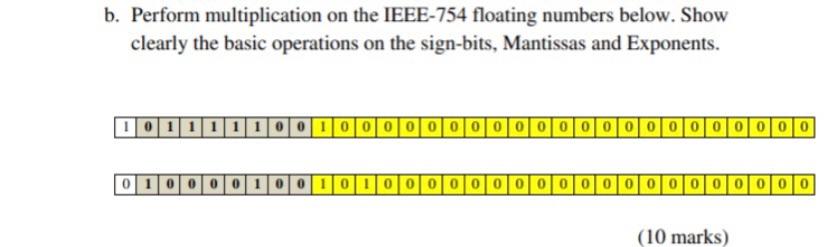 Solved b. Perform multiplication on the IEEE-754 floating | Chegg.com