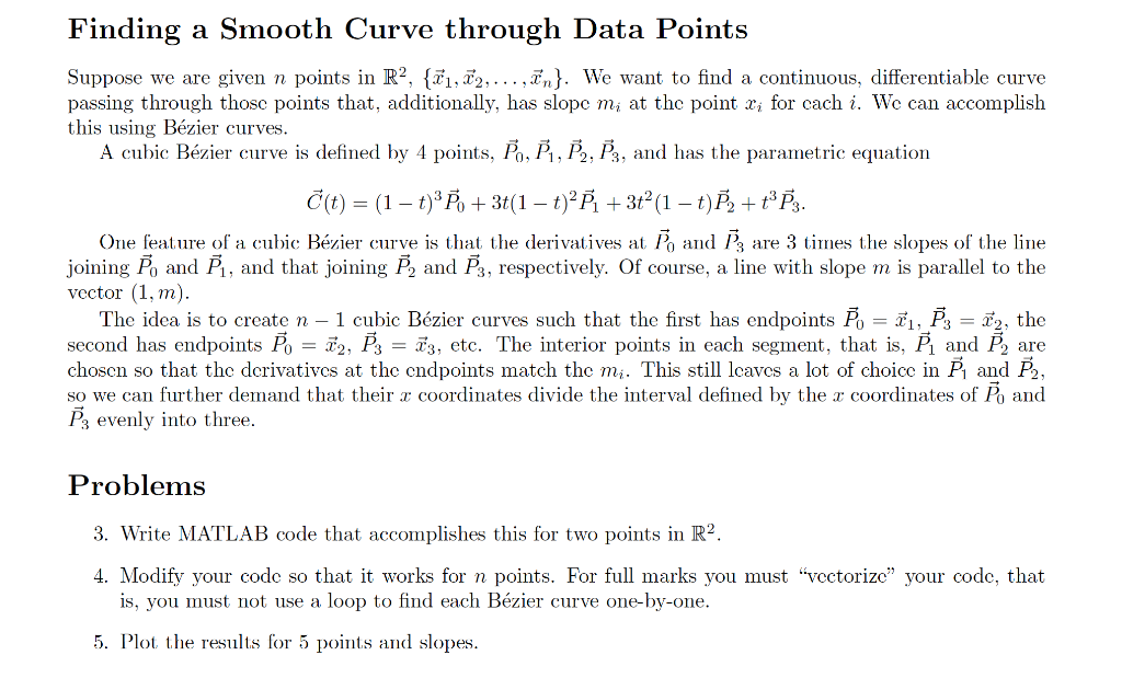 Finding a Smooth Curve through Data Points | Chegg.com