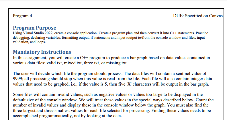 Program Purpose Using Visual Studio 2022, create a | Chegg.com