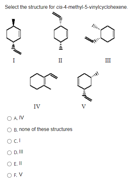 Solved Select the structure for | Chegg.com