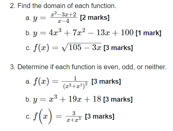 Solved 2. Find the domain of each function. a. y=x−4x2−3x+2 | Chegg.com