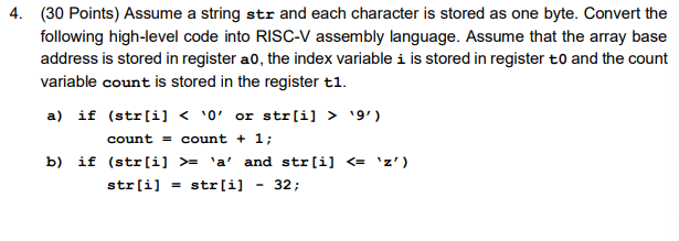 Solved 4. (30 Points) Assume a string str and each character | Chegg.com