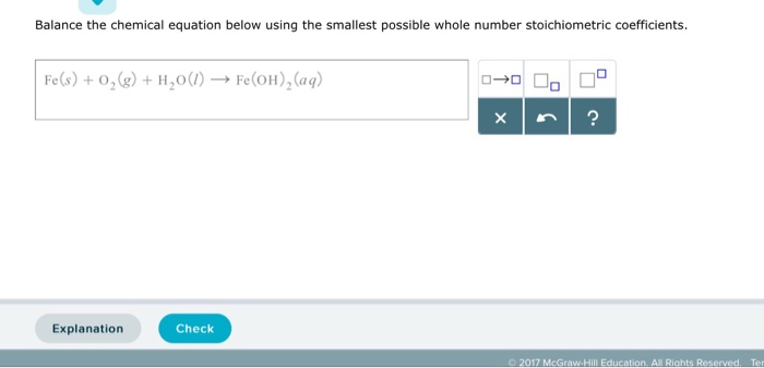 Solved Balance the chemical equation below using the | Chegg.com