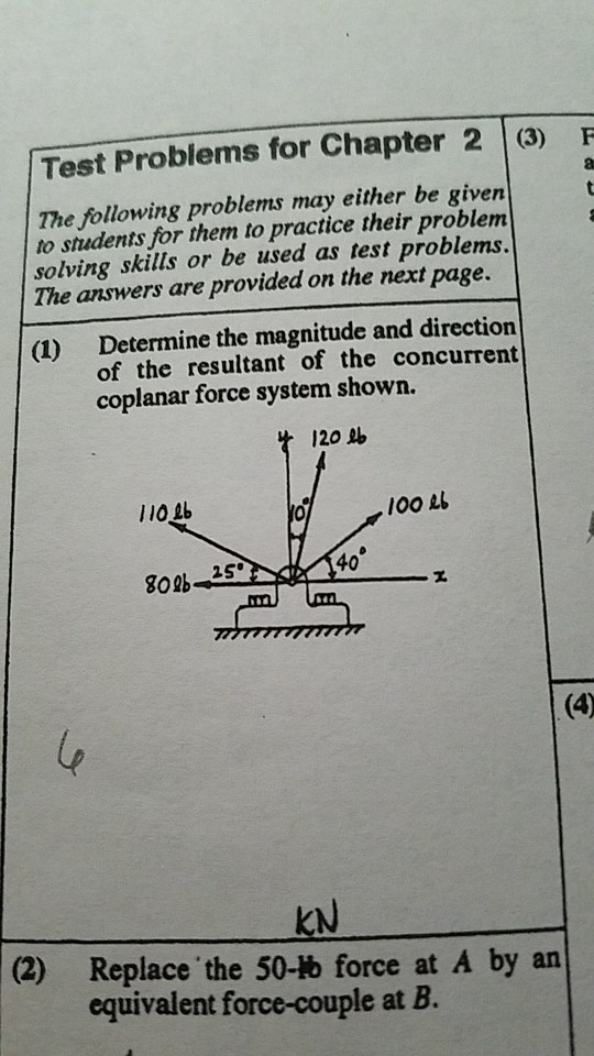 Solved Test Problems for Chapter 2 (3) The following | Chegg.com