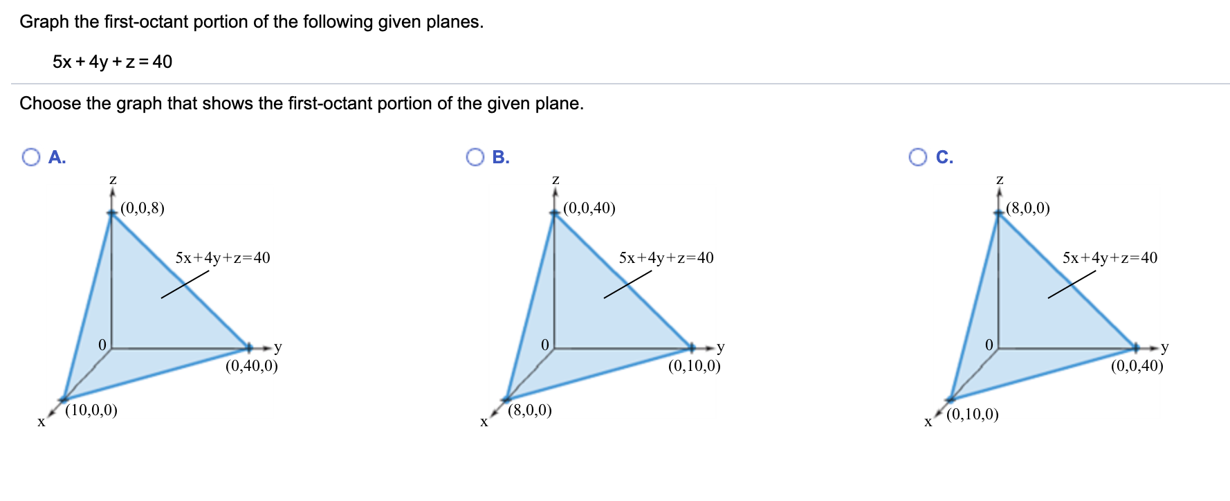 Solved Graph the first-octant portion of the following given | Chegg.com
