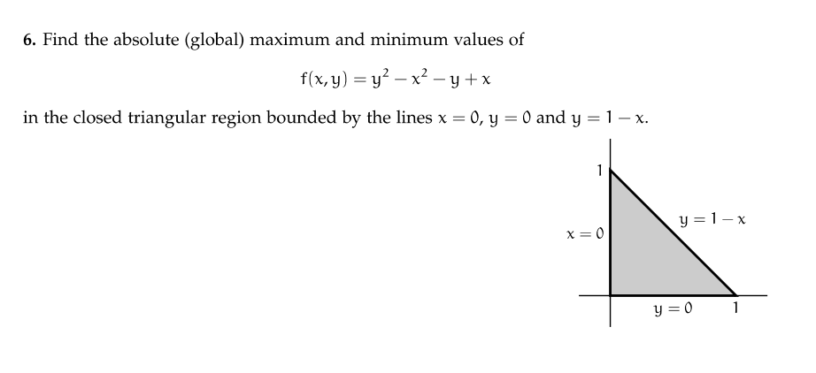 Solved Find the absolute (global) maximum and minimum values | Chegg.com