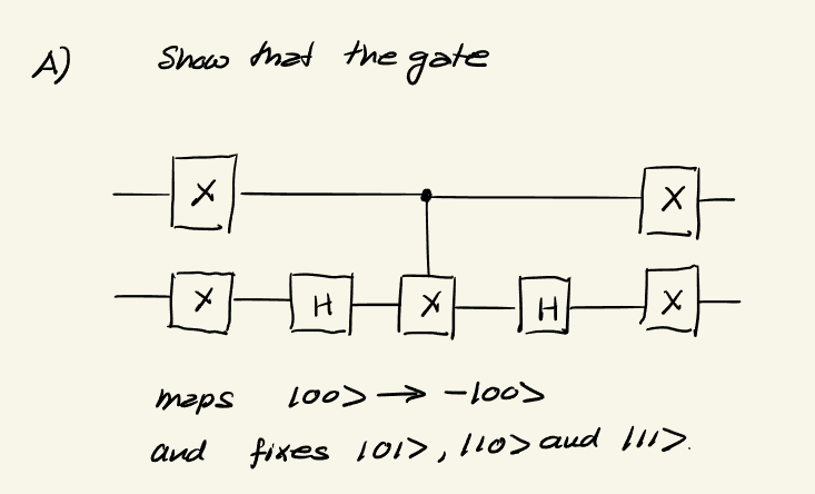 Solved Show that the gate maps 100>→−100> and fixes | Chegg.com