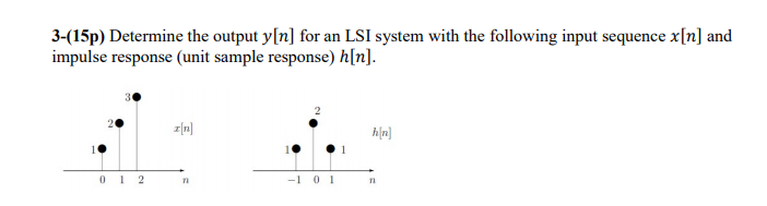 Solved 3-(15p) Determine the output y[n] for an LSI system | Chegg.com