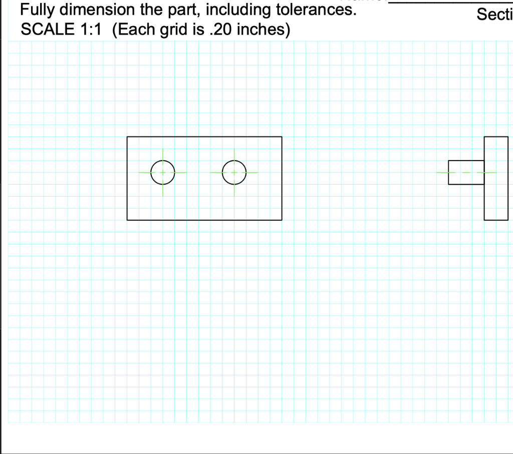 Solved Fully dimension the part, including tolerances. | Chegg.com