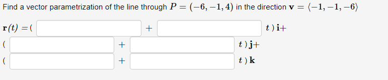 Solved Find a vector parametrization of the line through | Chegg.com