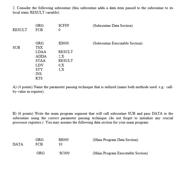 Solved ANSWER PART A and PART B in Motorola 68HC11 | Chegg.com
