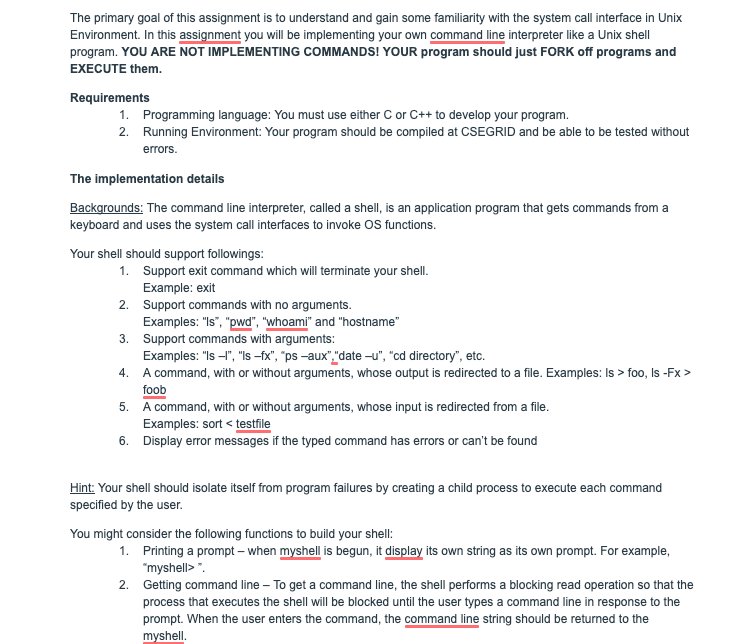 The primary goal of this assignment is to understand | Chegg.com